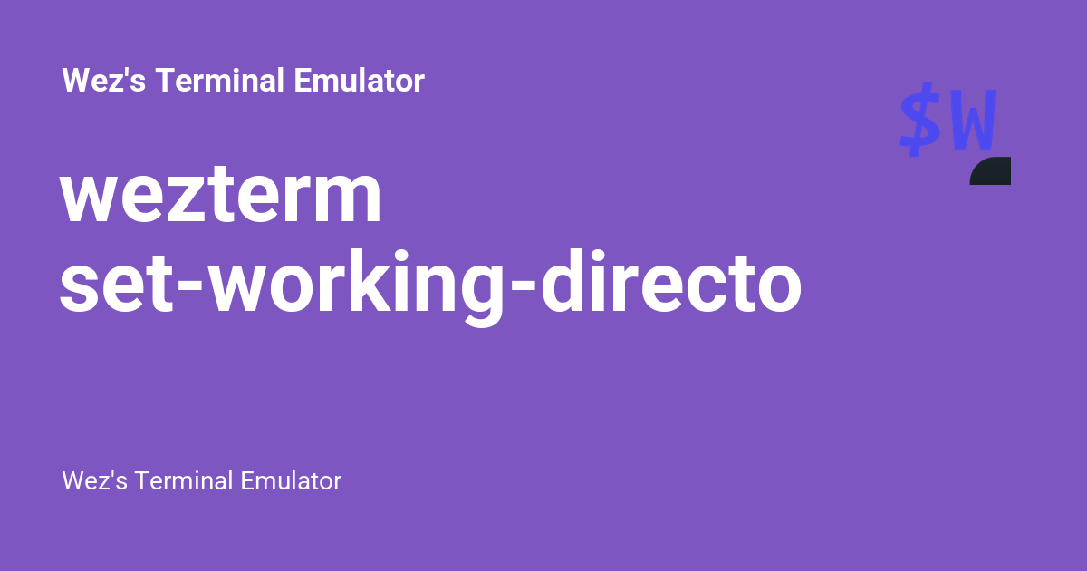 wezterm set-working-directory - Wez's Terminal Emulator wezterm set-working-directory - Wez's Terminal Emulator