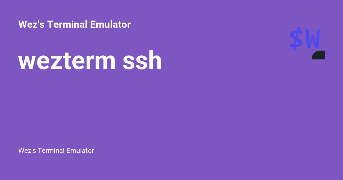 wezterm ssh - Wez's Terminal Emulator