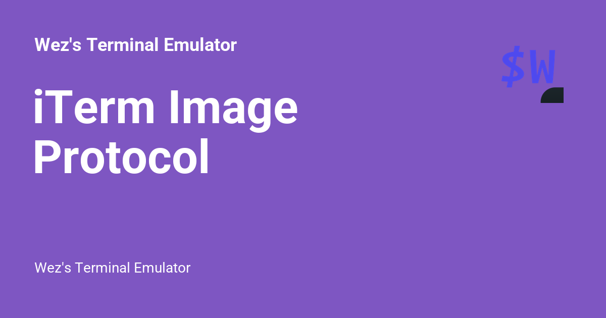 Iterm Image Protocol Wezs Terminal Emulator