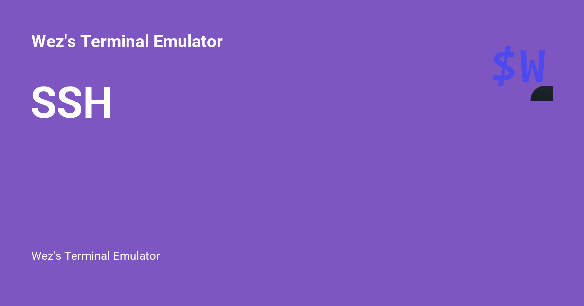 Ssh Wezs Terminal Emulator